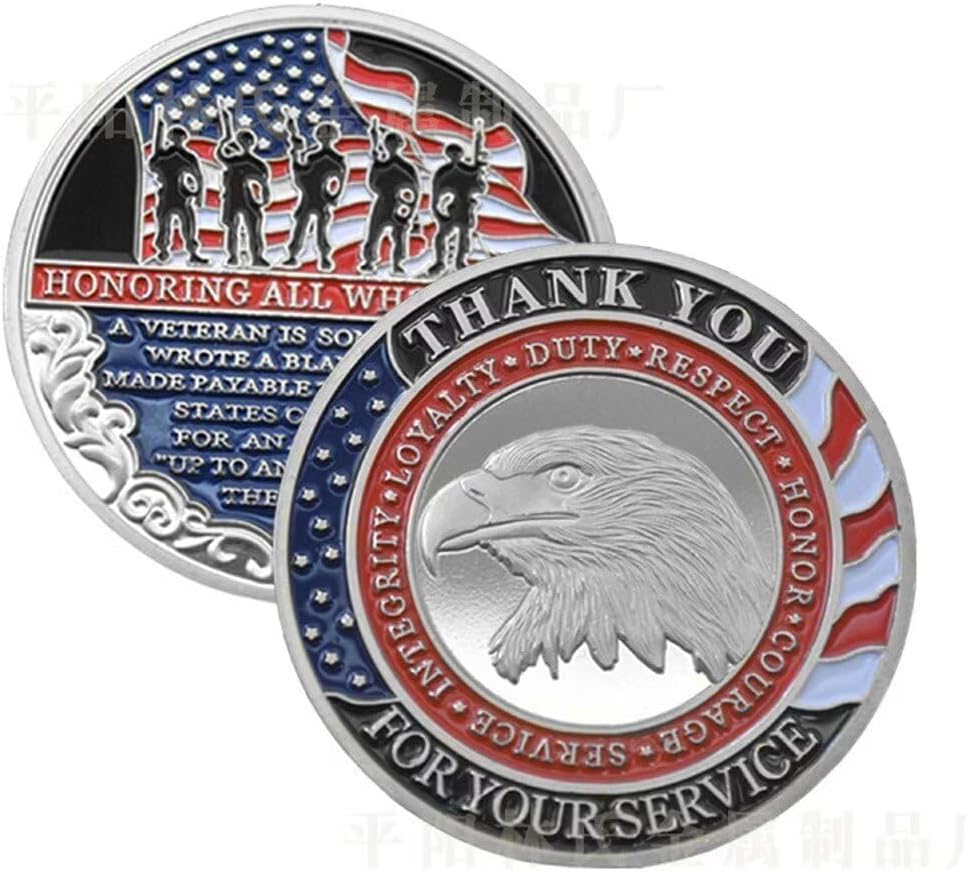 Amazon.com: Thank You for Your Service Veteran Coin, Honoring All Who ...