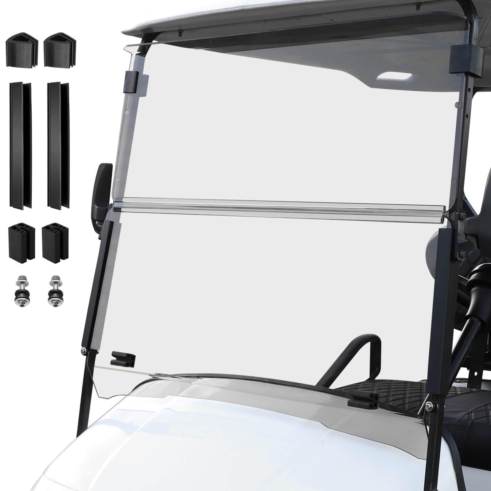 Cartalia Golf Cart Foldable Windshield 3/16" (5MM) Thicken Only Fits ...