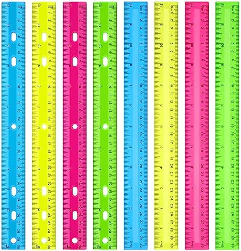 Amazon.com: 24 Pack Clear Ruler Plastic Rulers 12 Inch Transparent ...