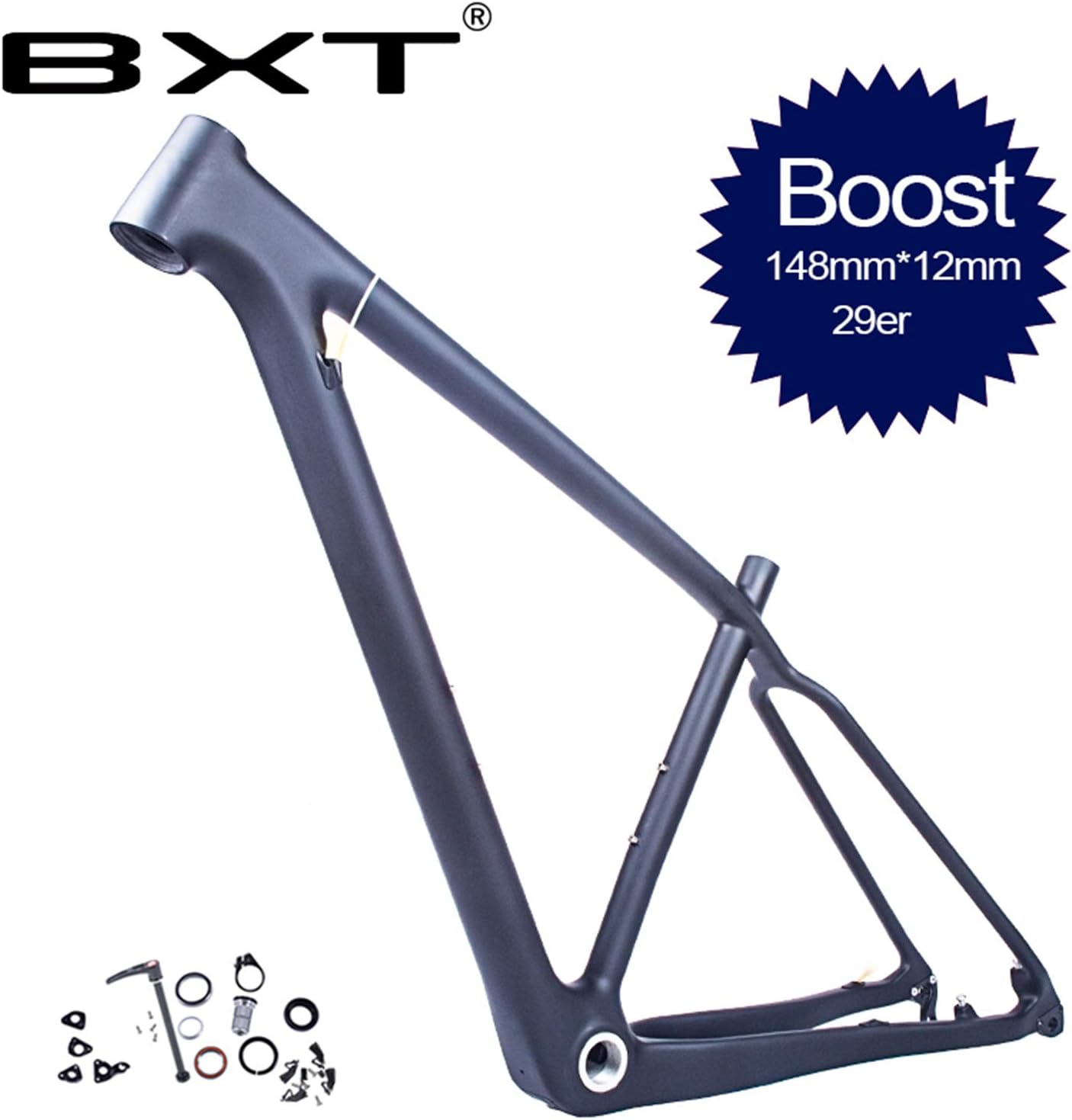 Amazon.com : BXT New 29er Full Carbon Boost Frame 148 * 12mm MTB Carbon ...