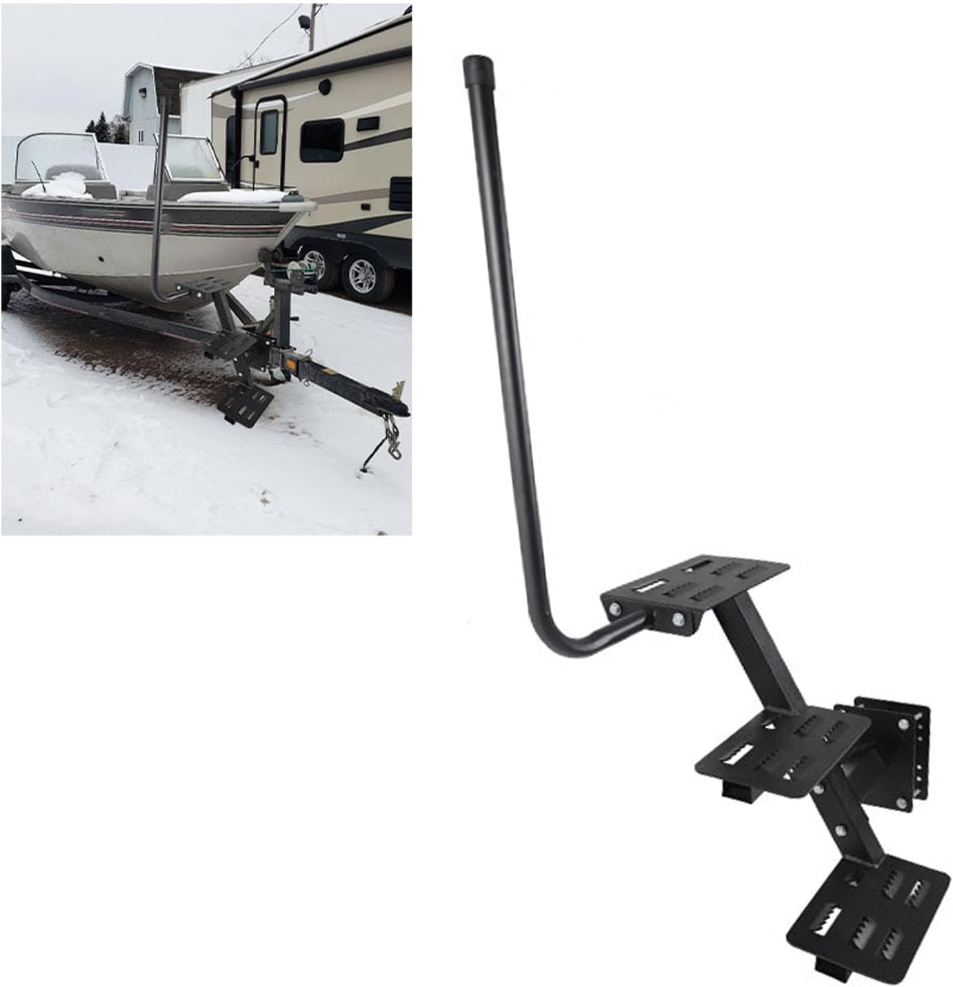 3 Step Boat Trailer Steps, Heavy Duty Boat Steps with Robust Handrail ...