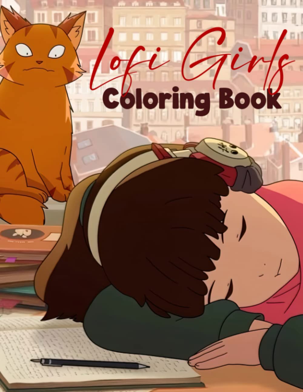 Lofi Girls Coloring Book: Peaceful and Calming Coloring Pages with Cozy ...