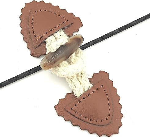 Amazon.com: YOOGCORETT 4pcs/4 Sets Brown Pu Leather Sew On Toggles ...