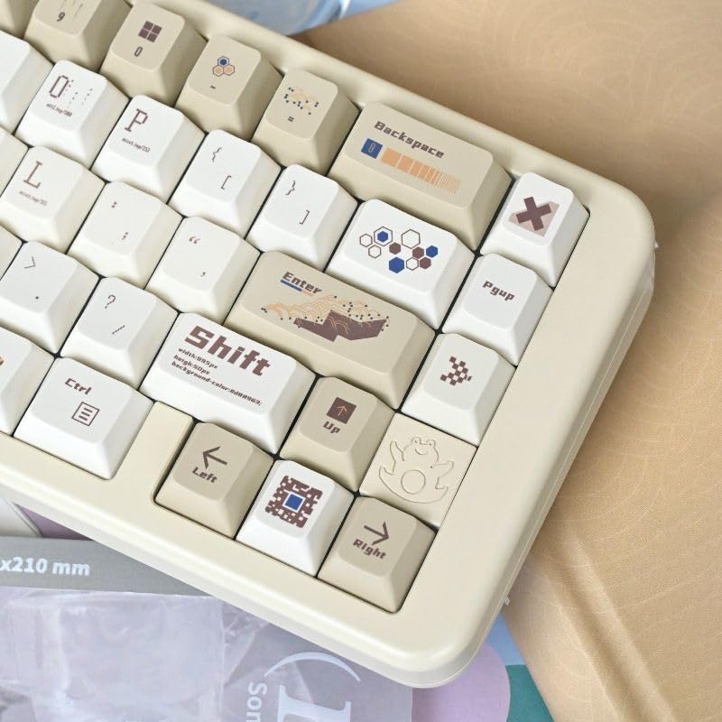 Amazon.com: Pusakoa White Beige PBT Keycaps, Unknown Code Themed Dye ...