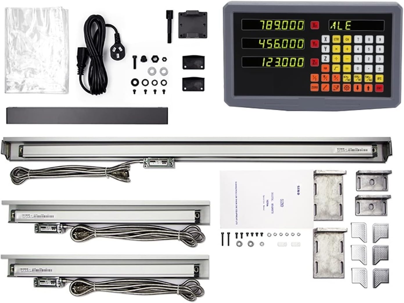 Lathe DRO, 2/3 Axis DRO Set Digital Readout Kit with Grating Ruler ...