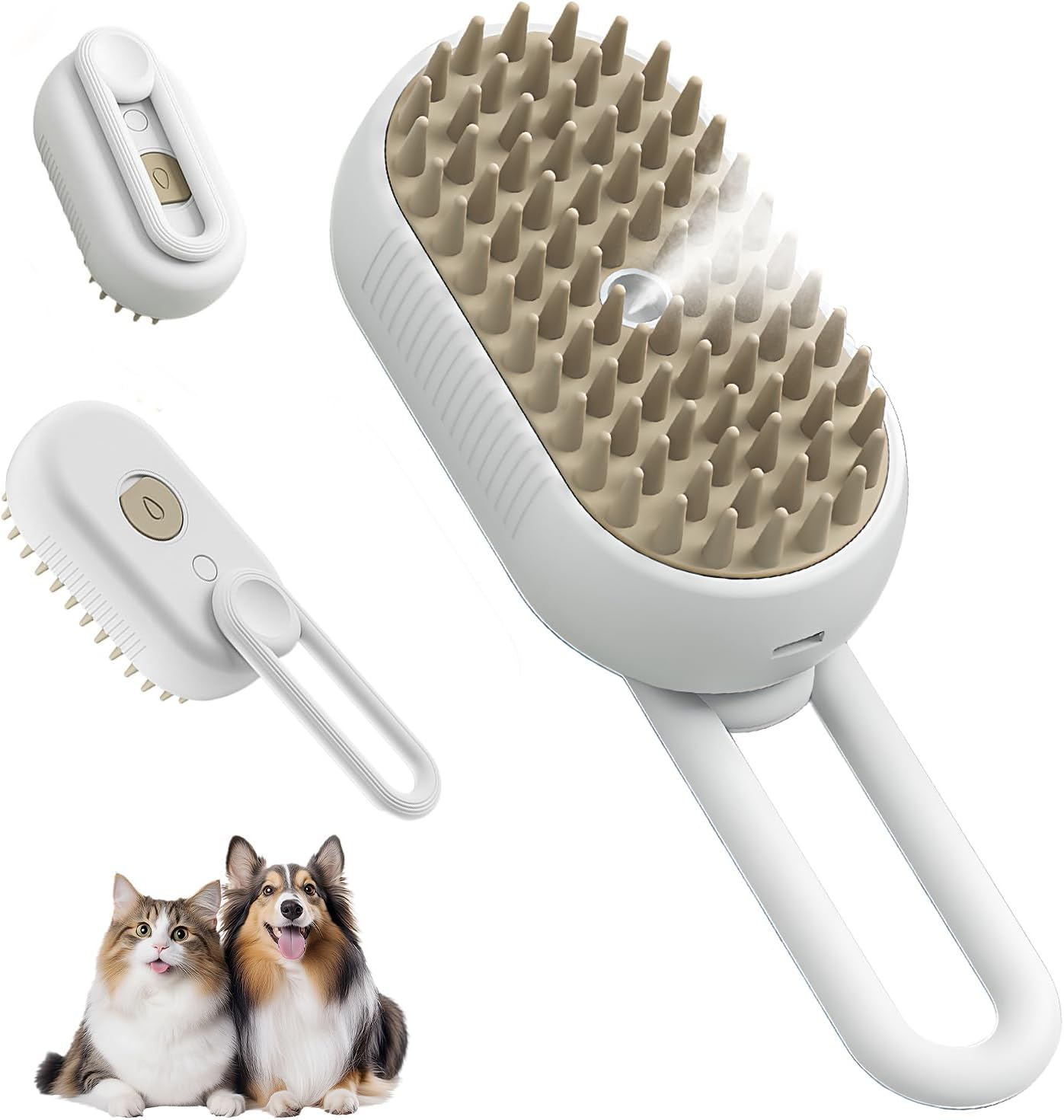 Amazon.com: 2025 New Comb for Cats Dogs, 3 in 1 Steam Cat Brush Cat ...