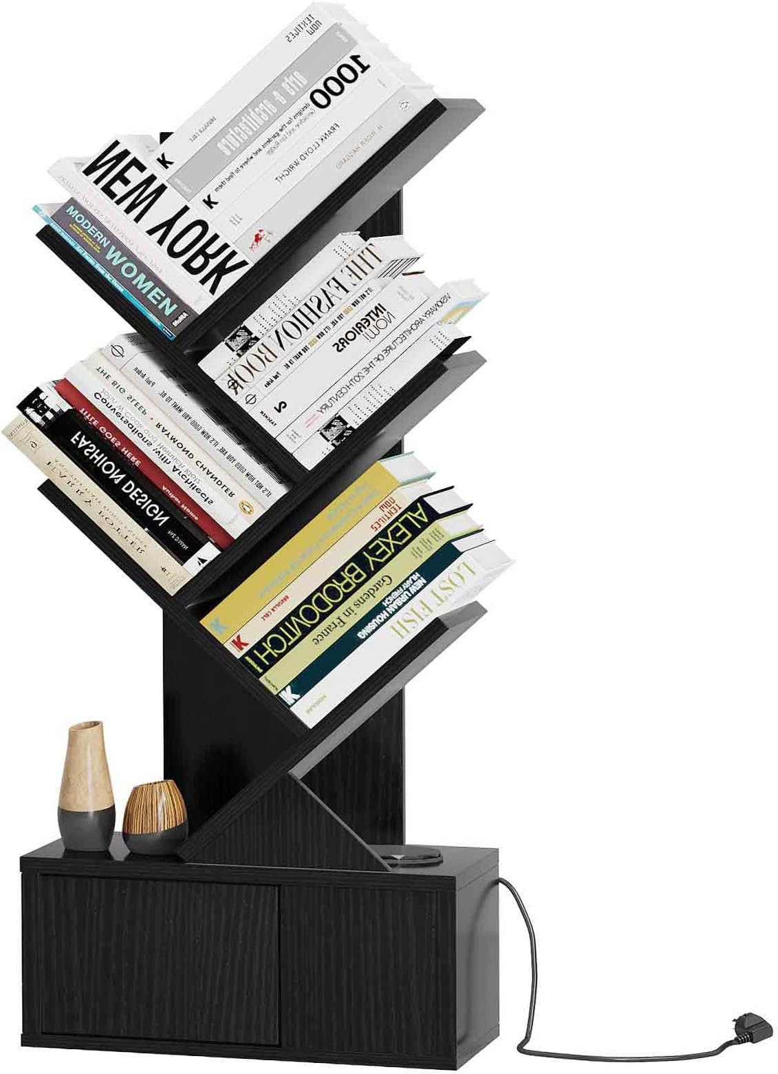Amazon.com: COSYSUPER Bookshelf Tree Bookcase, 6 Tier Tree Bookshelf ...