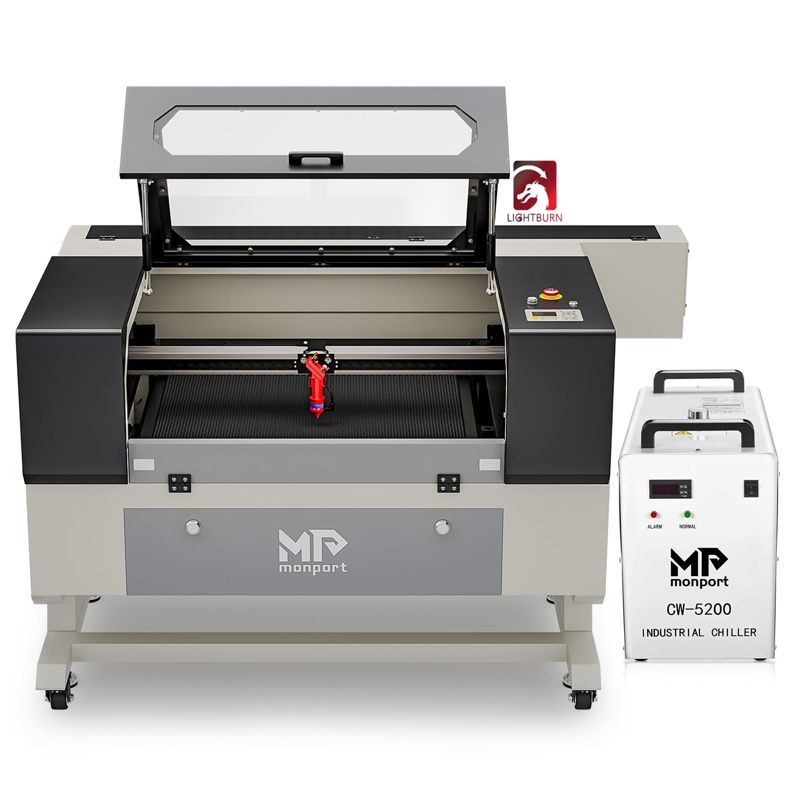 Amazon.com: Monport 80W CO2 Laser Engraver＆Water Chiller,20"x28" Laser ...