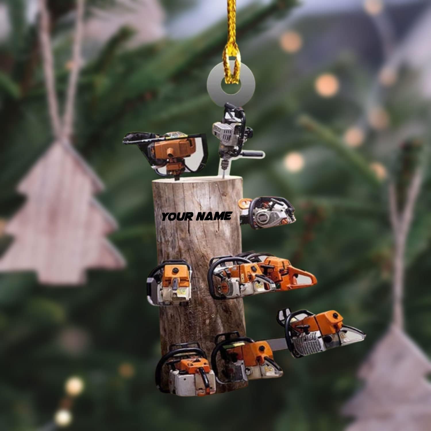 Amazon.com: HomeDesign Personalized Arborist Ornaments - Carpenter ...