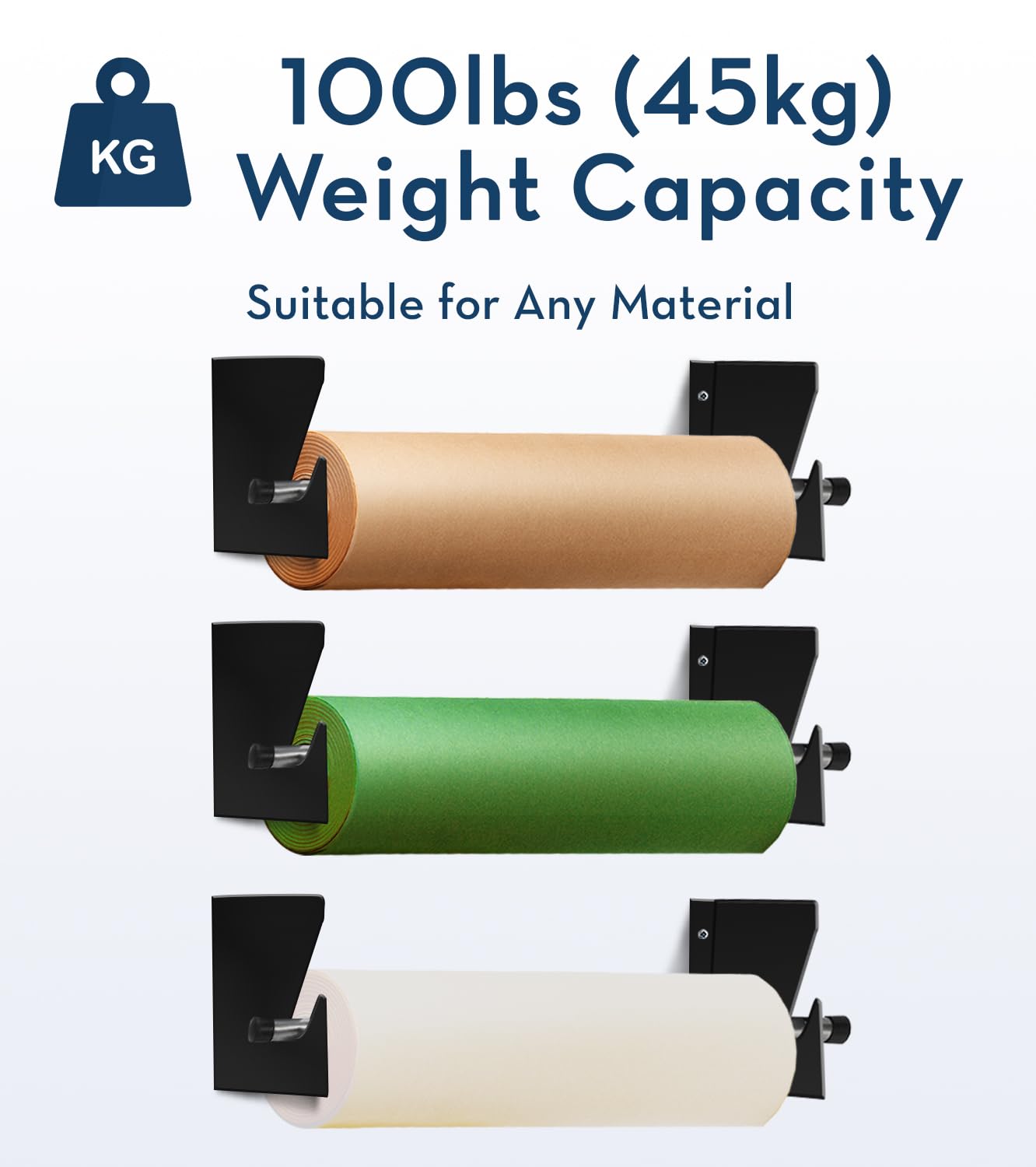 Adjustable Roll Holder Heavy Duty Wall Mount Paper Roll Holder ...