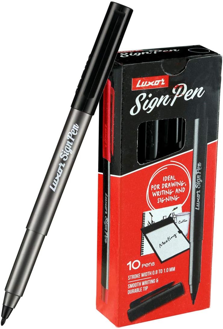 Luxor Sign Fine Pen (New) Black (10's Box) (9000027974) : Amazon.in ...