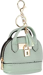PATIKIL Mini Tote Bag Keychain, Cute Coin Purse Keychain PU Leather ...
