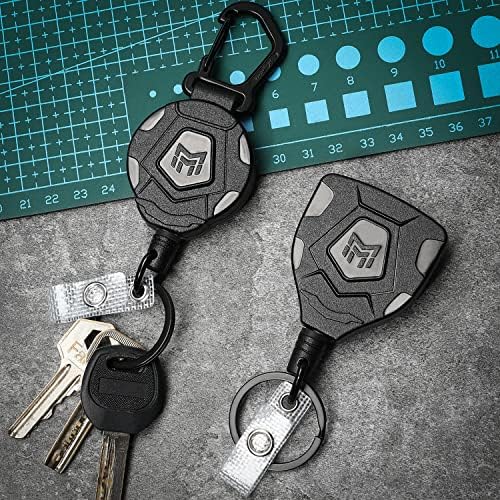 MNGARISTA Heavy Duty Retractable Keychain, Belt Clip Ver. & Carabiner ...