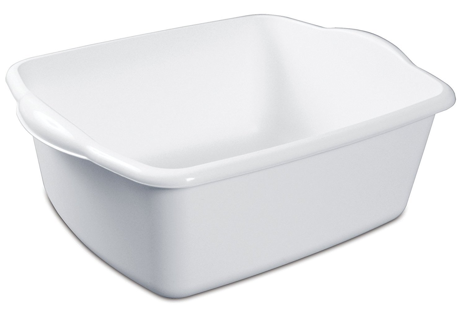 Amazon.com: Sterilite White Plastic Rectangular Dish Pan 12 Quart Pack ...