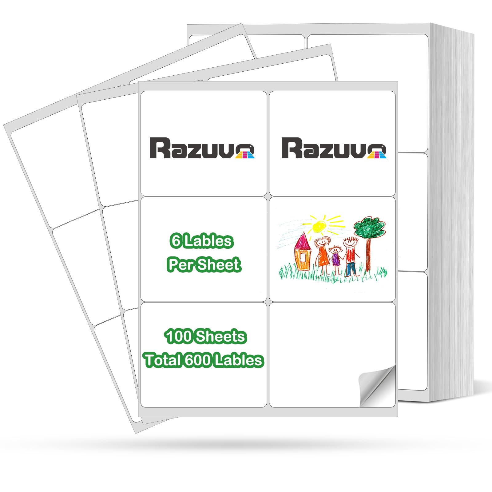 Amazon.com : 600Pcs Return Address Labels, Razuvo 3-1/3'' x 4 ...