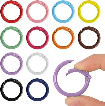 Amazon.com: 12 Colors Metal Spring O Rings Round Snap Clip Circle ...