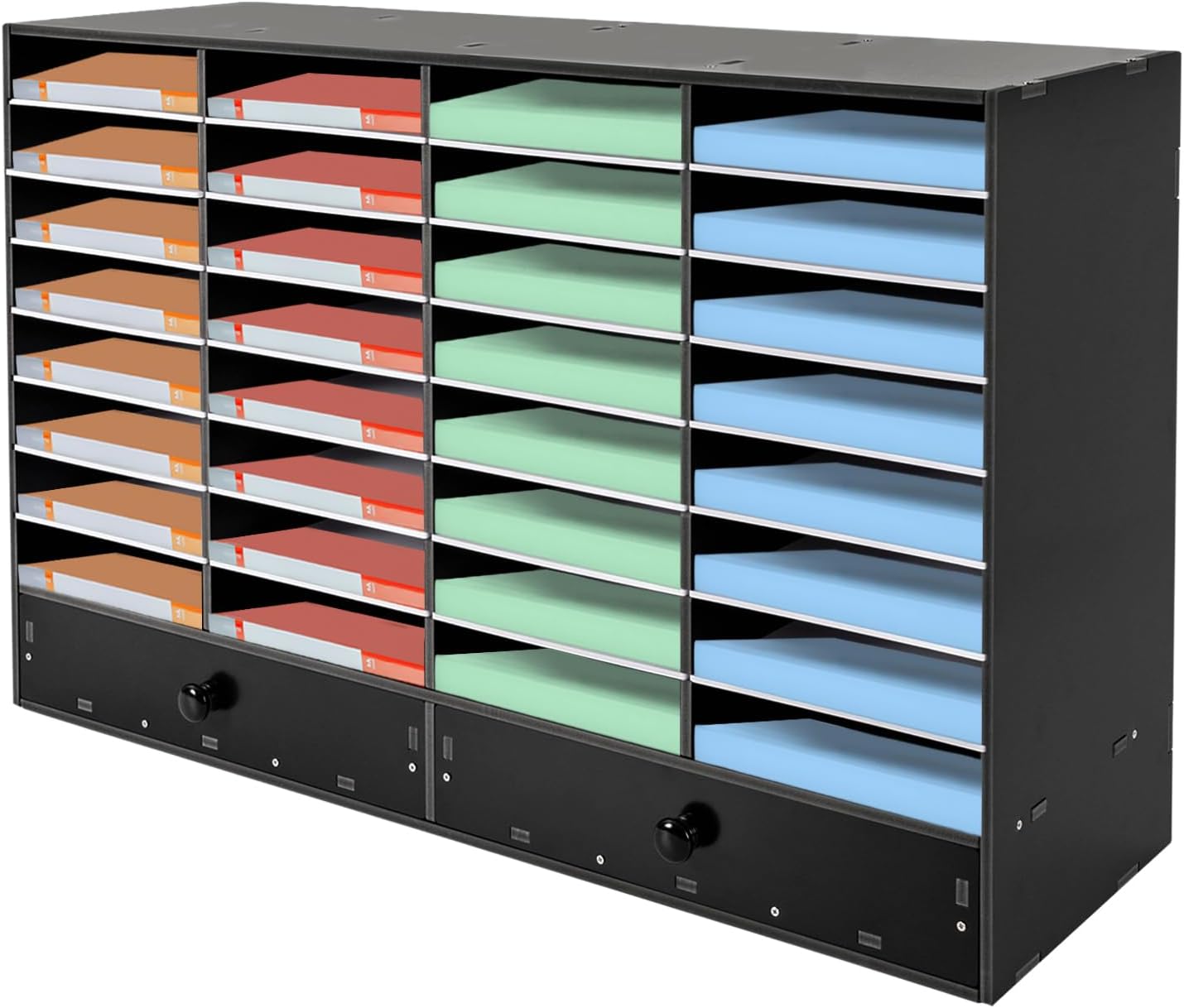 Amazon.com: KONGKUNI 32 Compartment Desktop Literature Organizer ...