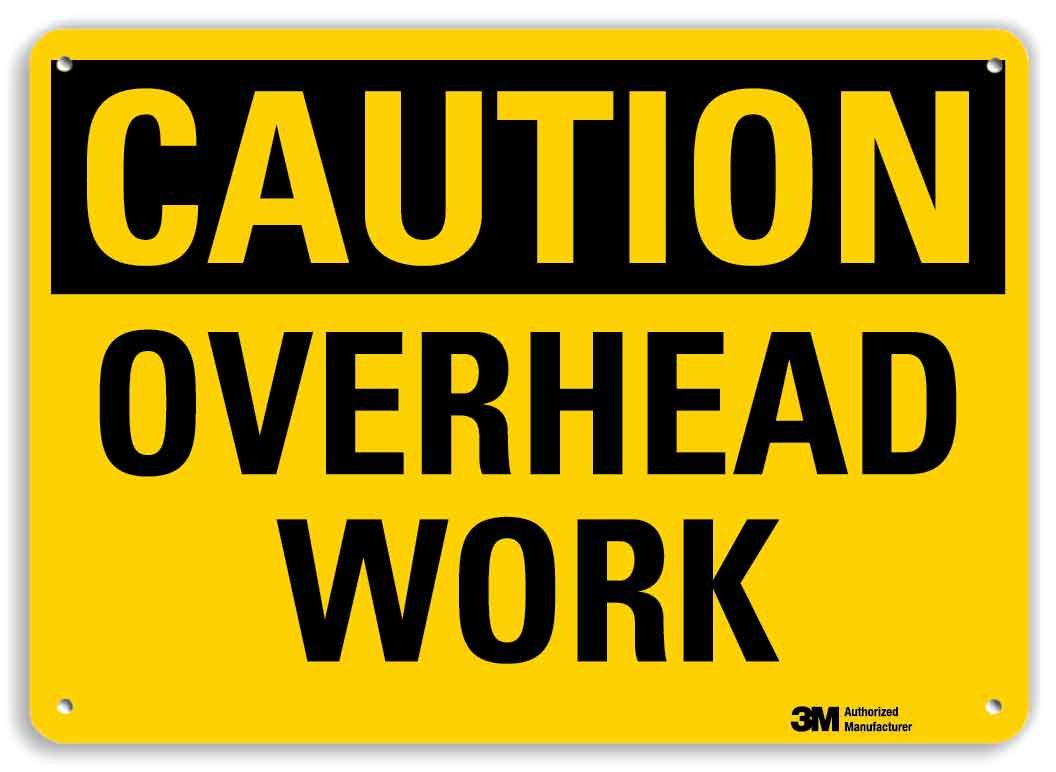 SmartSign “Caution - Overhead Work” Sign | 7" x 10" 3M Reflective ...
