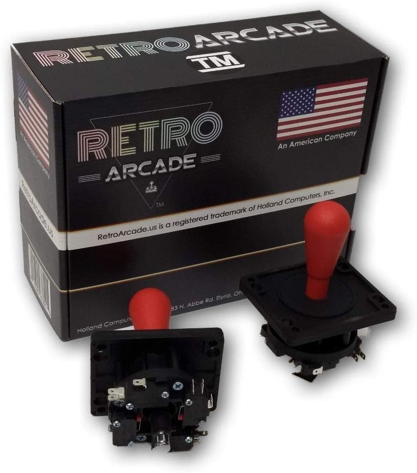 Amazon.com: Competition Style Arcade Joystick, Red, 8-Way Only ...