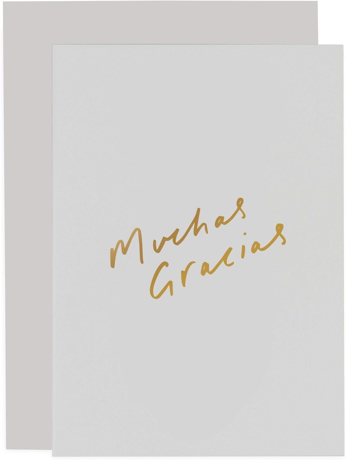 Amazon.com: Old English Co. Gracias Card - Single White & Gold Foiled ...
