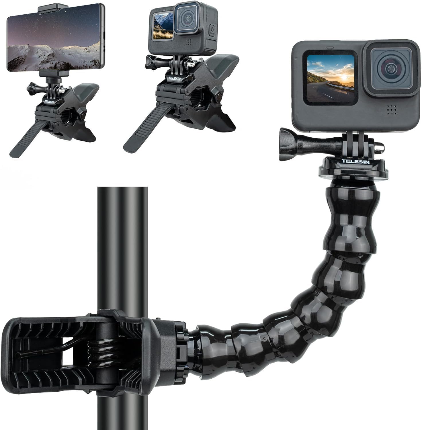 Amazon.com : Jaws Flex Super Clamp Mount for GoPro Insta360 Camera ...