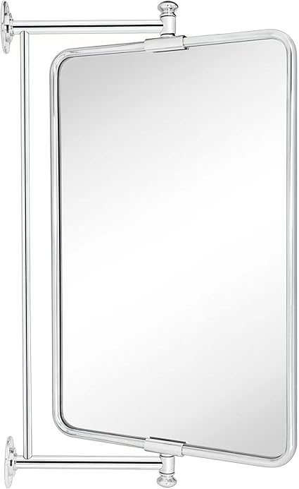 Amazon.com: TEHOME Chrome Rounded Rectangle Pivot-N-View Bathroom ...