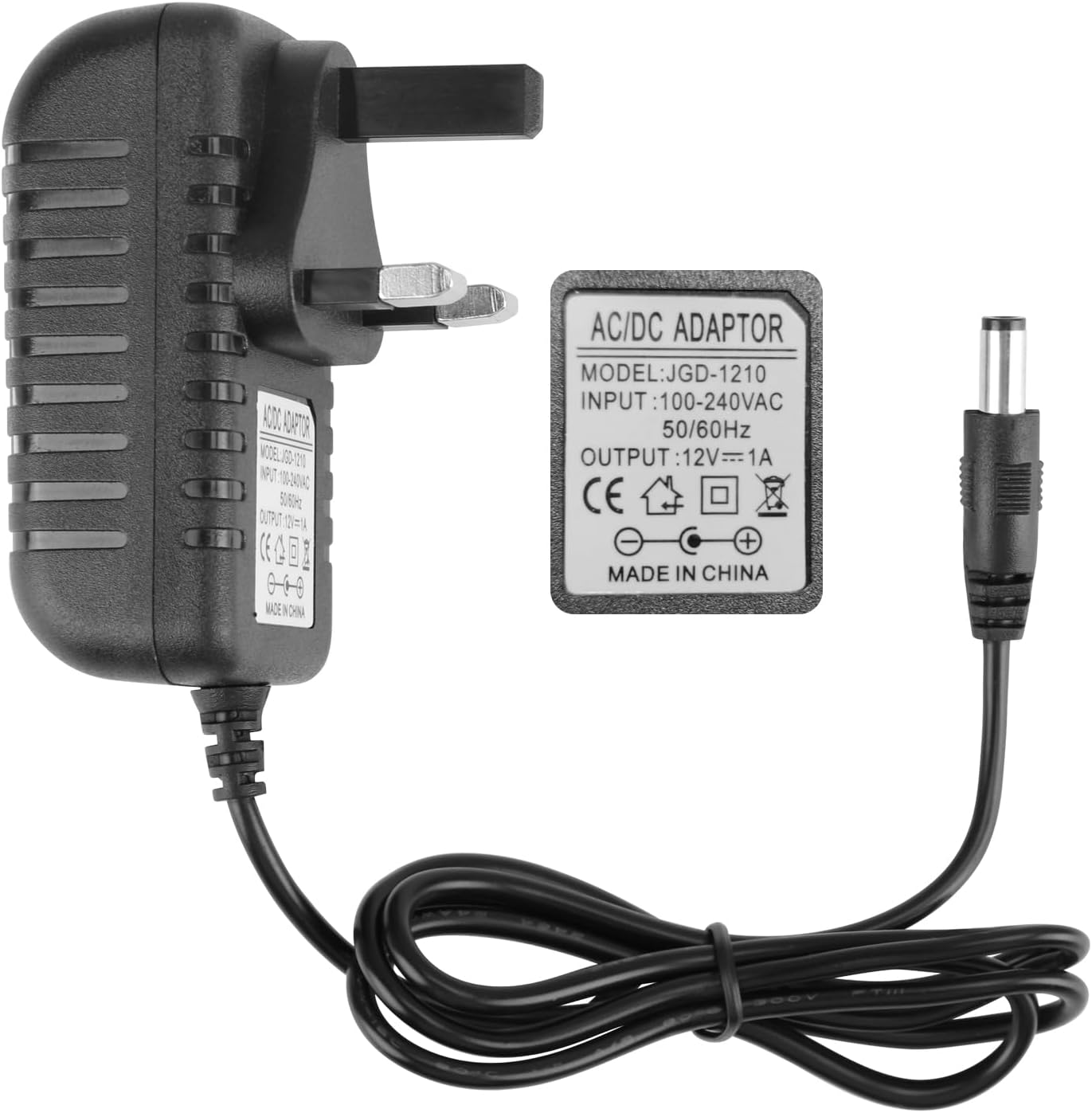 12V 1A Power Adapter, AC Adapter 100-240V to 12V DC Power Supply ...