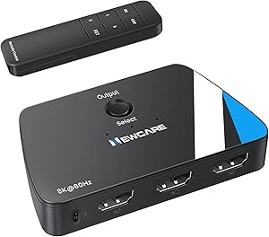 Amazon.com: NEWCARE 8K HDMI Switch 3 in 1 Out, HDMI 2.1 Switch with Remote, HDMI Splitter 4K ...