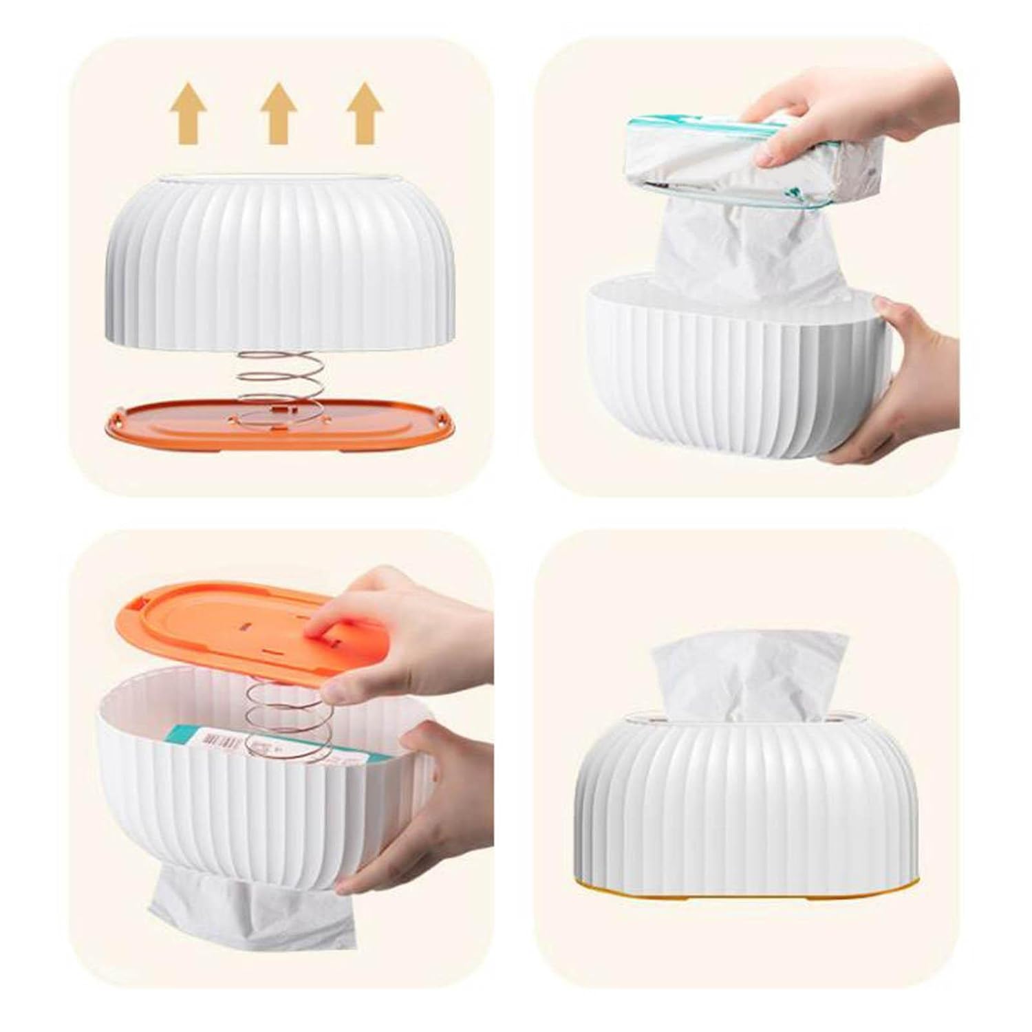 Macaso Automatic Lifting Tissue Box Napkin Paper Storage Organizer Pink ...