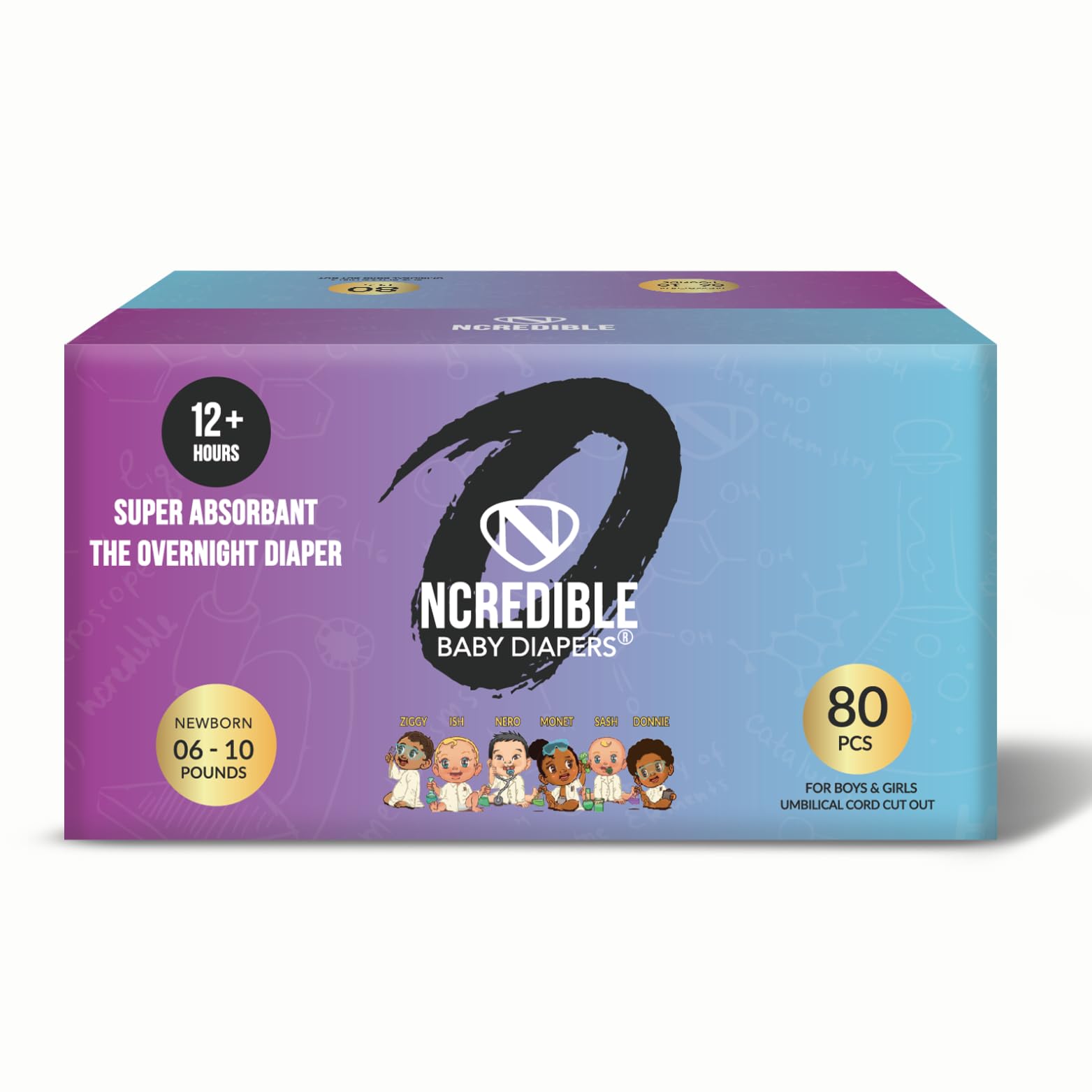 Amazon.com: Ncredible Diapers- Newborn Overnight Baby Diapers 12+ Hour ...