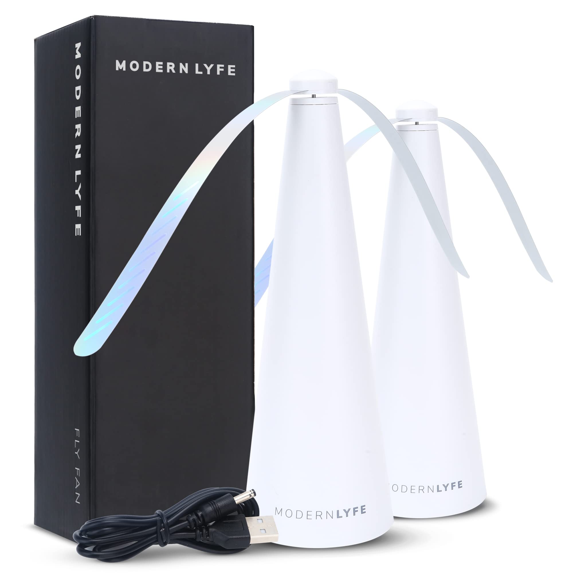 Amazon.com: Modern Lyfe Fly Fan for Tables - USB or AA Battery Powered - Fly Swatter for Outdoor ...