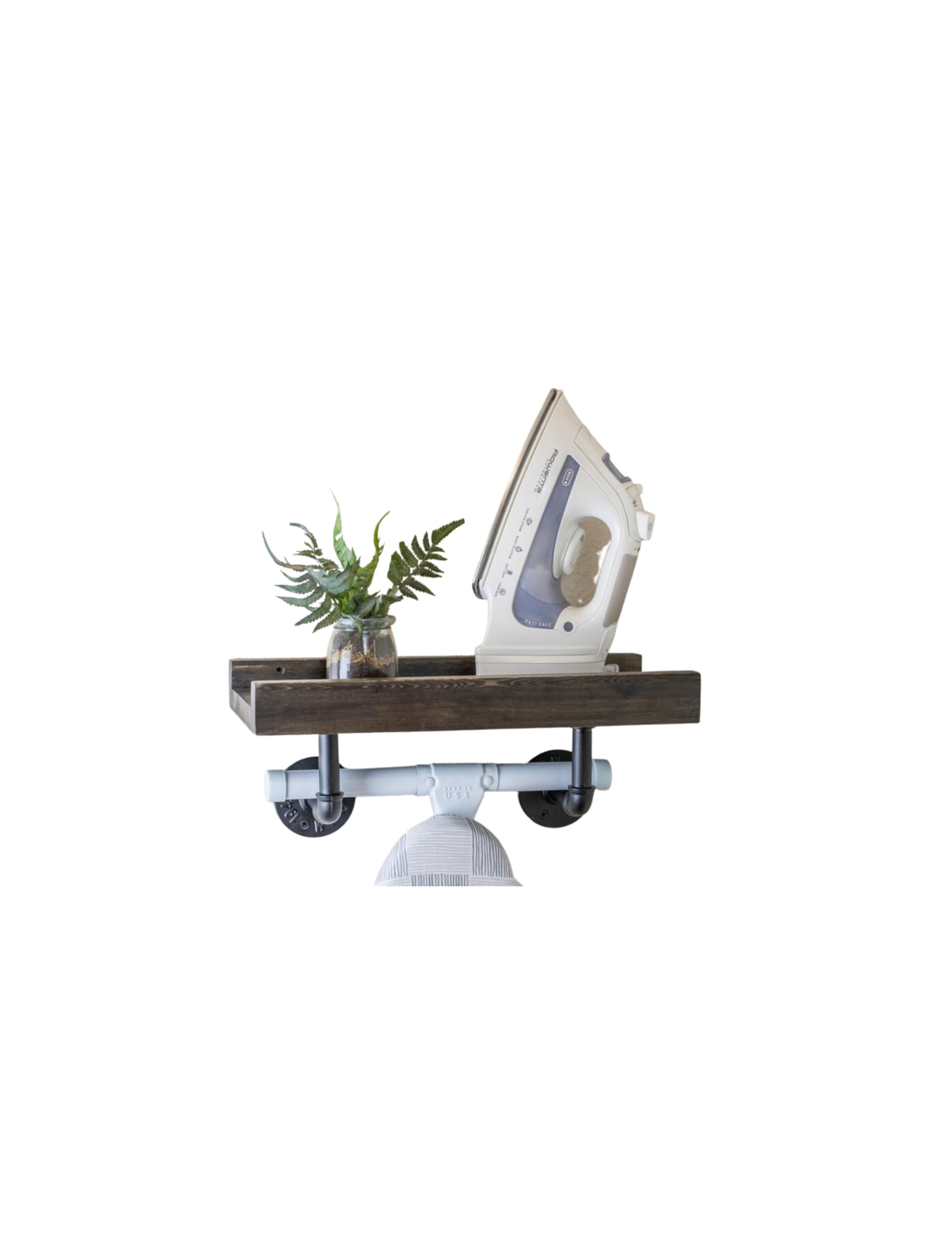 Snapklik.com : Ironing Board Holder Wall Mount - Heavy Duty Wood Shelf ...