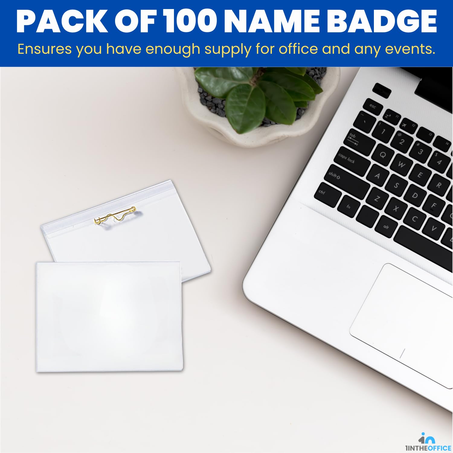 Snapklik.com : ID Badge Holder Horizontal, Plastic Name Tag Holder ...