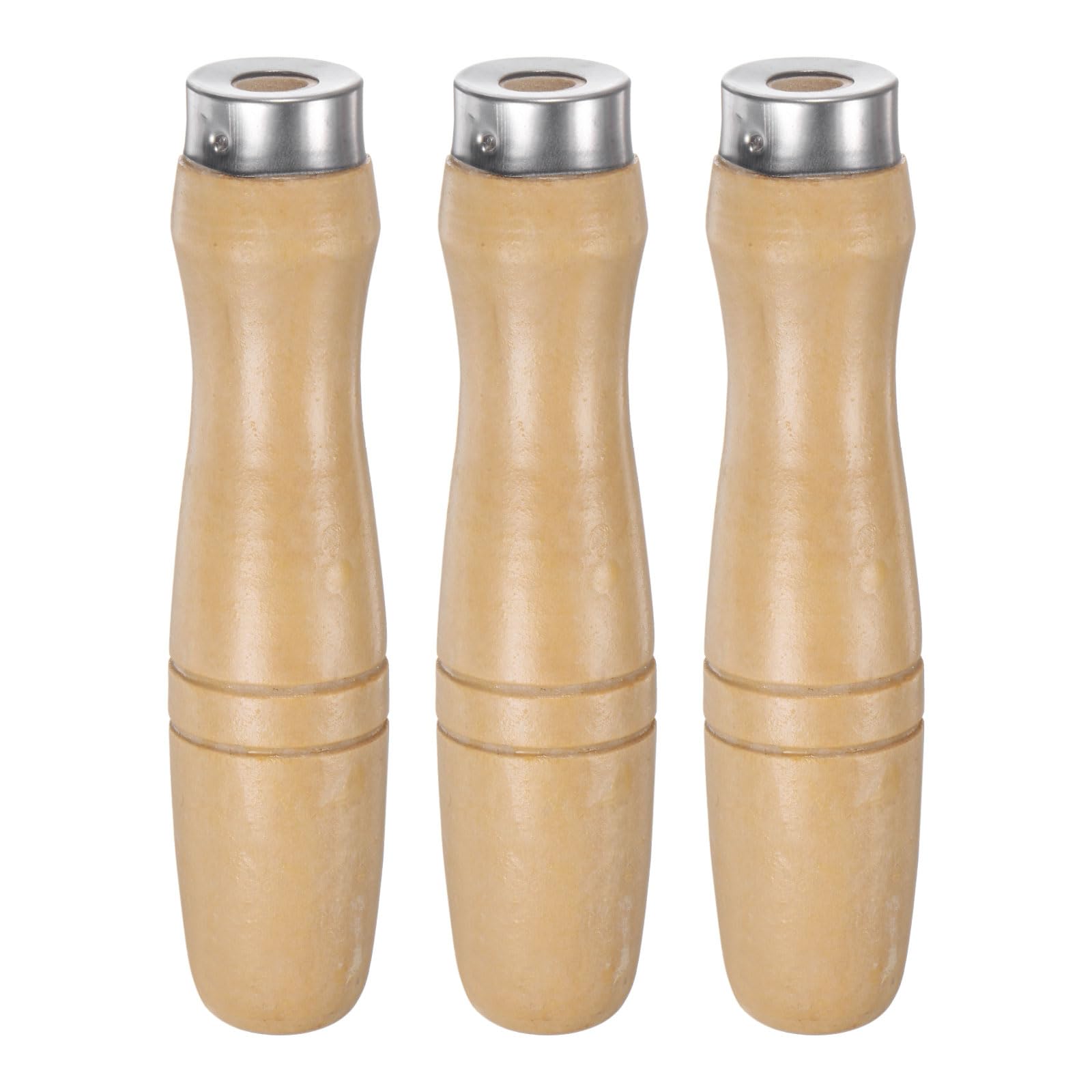 HARFINGTON 3pcs Wooden File Handle 4.72 Inch 8.5mm Round Hole Ergonomic ...