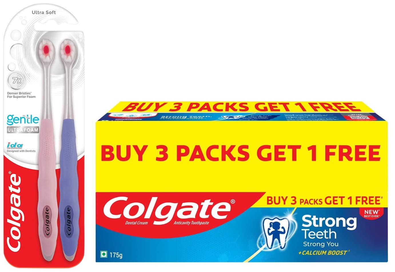 Buy Colgate Gentle Ultrafoam Ultra Soft Bristles Manual Toothbrush, 2 ...