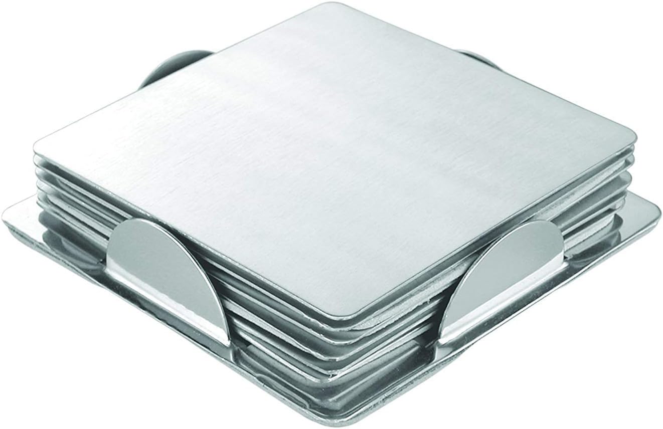 RIWAYAT STEEL | Stainless Steel | Square Coasters for Tea and Coffee ...