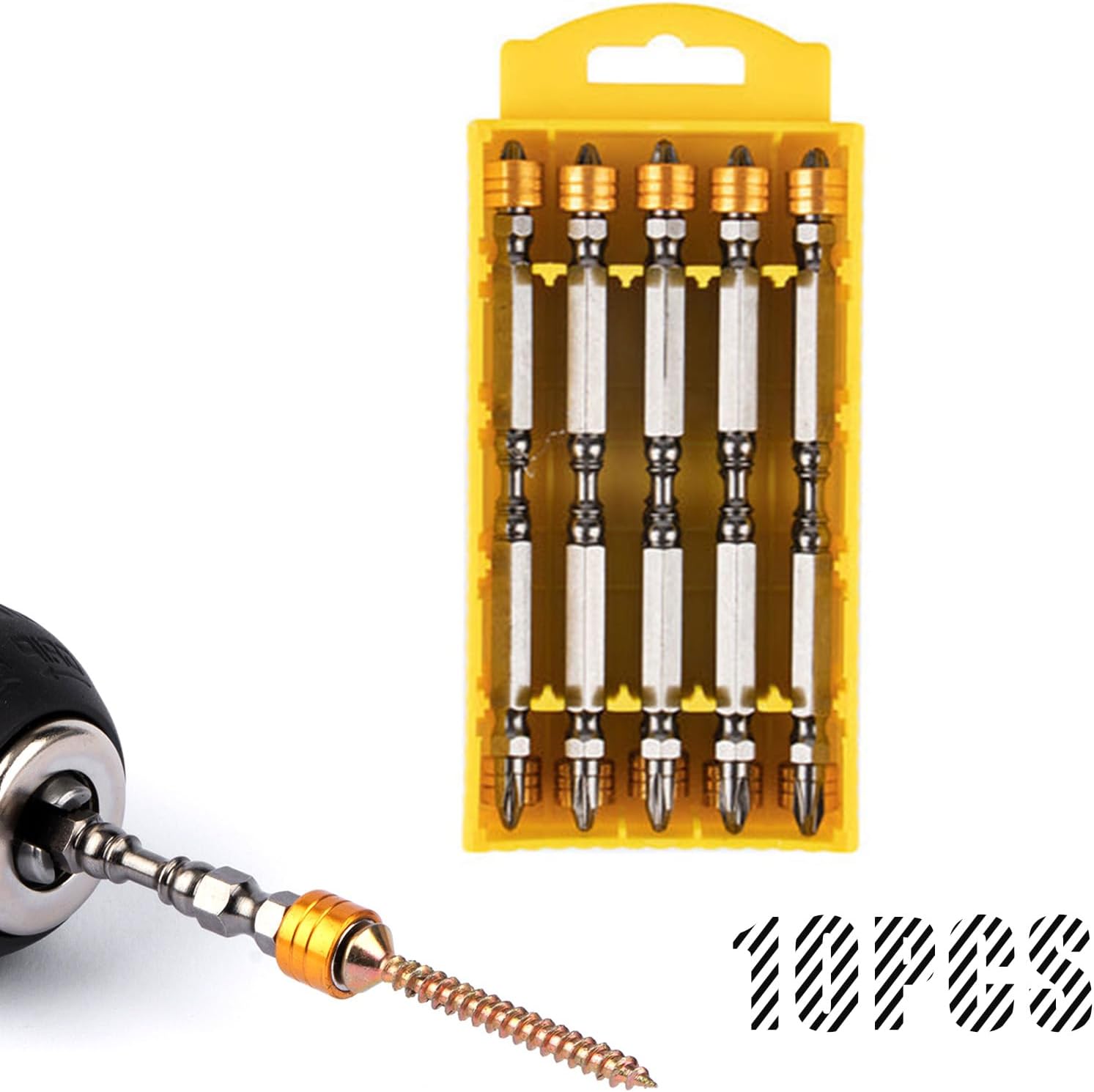 Electric Dual Head Phillips Screwdriver, PH2 Cross Head 1/4" Hex Shank ...