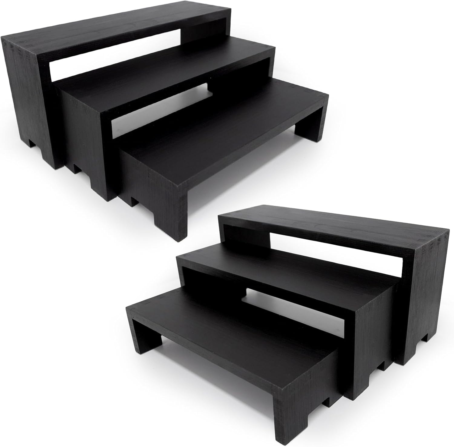 Amazon.com: Yikaroeli Display Wood Risers Wooden Stand 3 Tier Wood ...