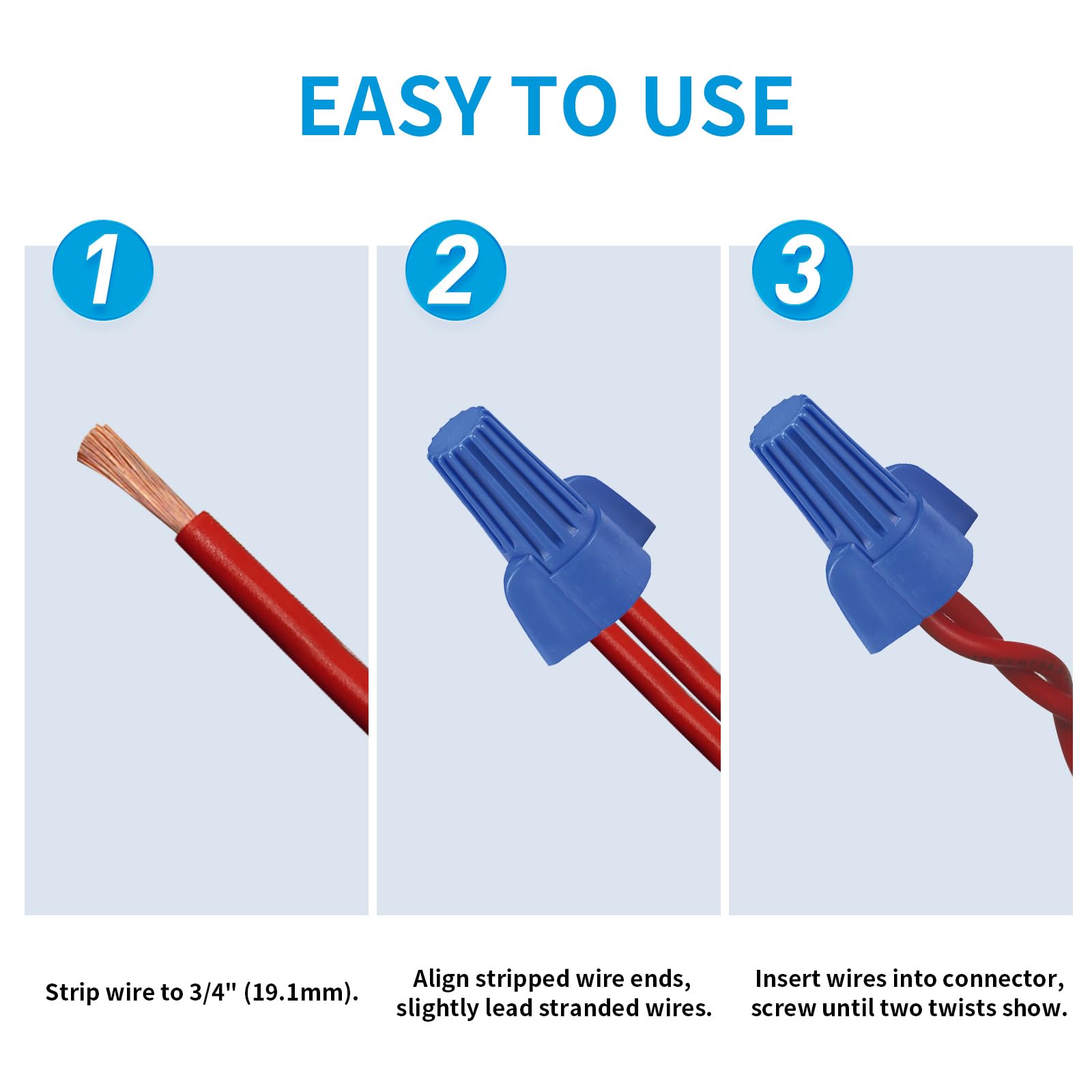 Snapklik.com : Dicio Blue Winged Wire Connectors Nuts Easy-Twist 100 ...
