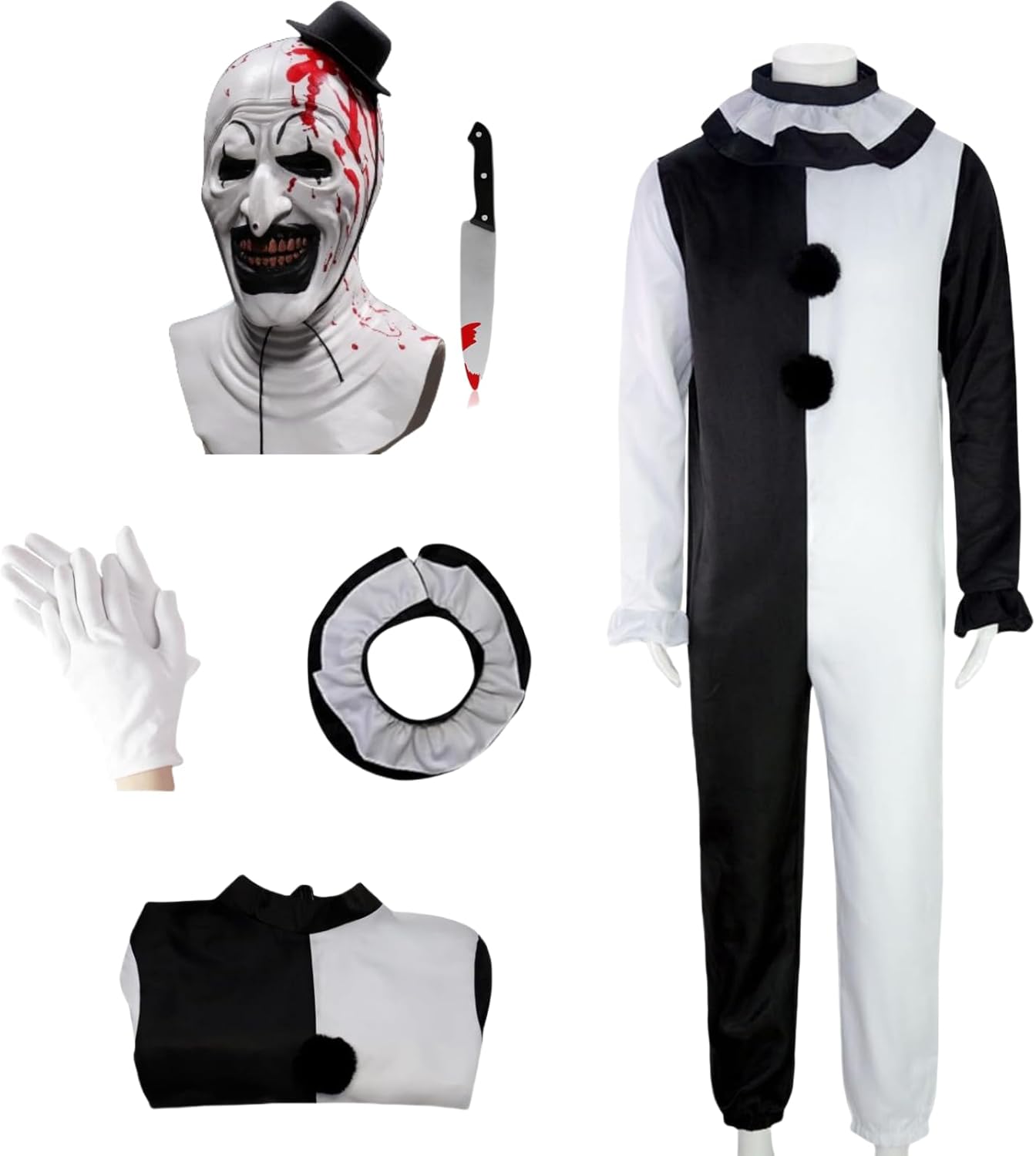Costume de clown Art The Clown - Costume de clown effrayant pour Halloween et cosplay - Avec ...