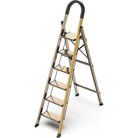 Amazon.com: SOLADDER 6 Step Ladder, Folding Step Stool with Handgrip ...