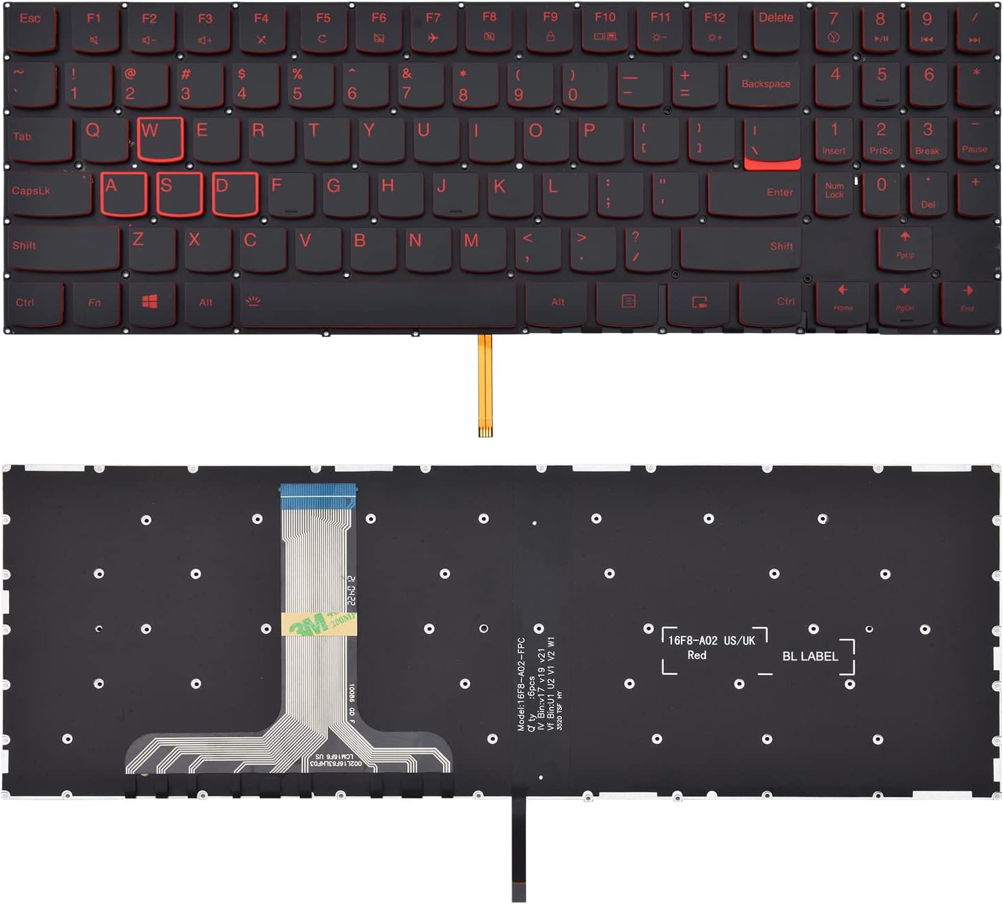 Amazon.com: SUNMALL Replacement Keyboard Compatible with Lenovo Legion ...