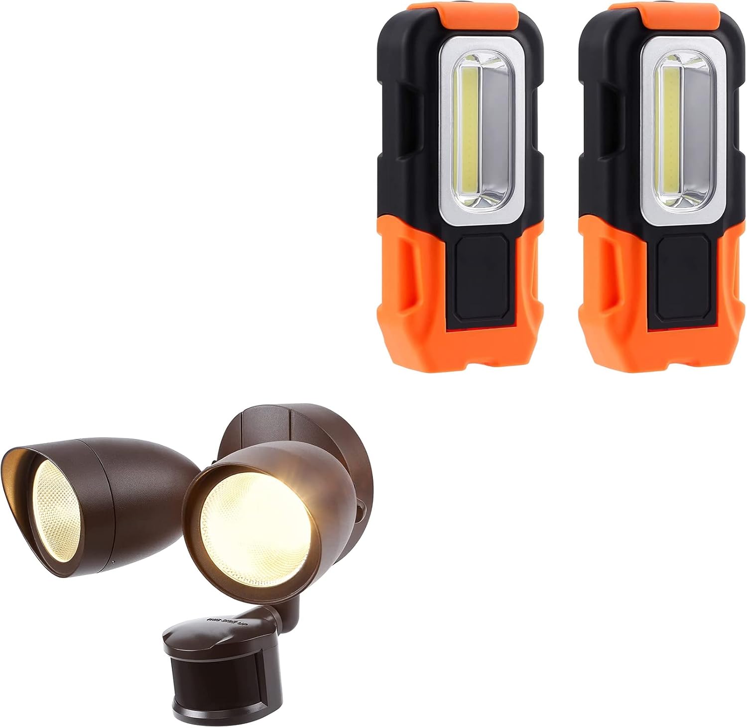 LEONLITE Motion Sensor Flood Light Bundle Portable LED Work Light, LED ...