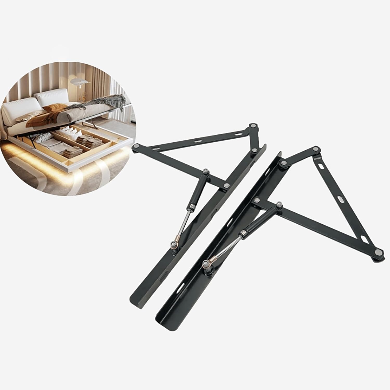 Amazon.com: 1Pair Bed Box Hinges Lid Support Hinge, Sofa Bed Storage ...