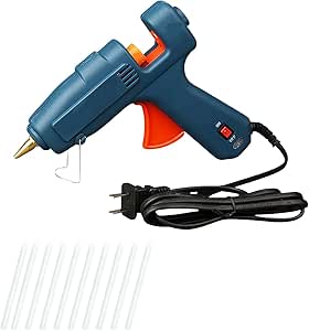 Amazon | フルサイズ ホットグルーガン、60/100W デュアルパワー耐火グルーガン、ホットグルースティック10本付き、クラフトグルーガン 高耐久、高速予熱、クラフトアート DIY や ...
