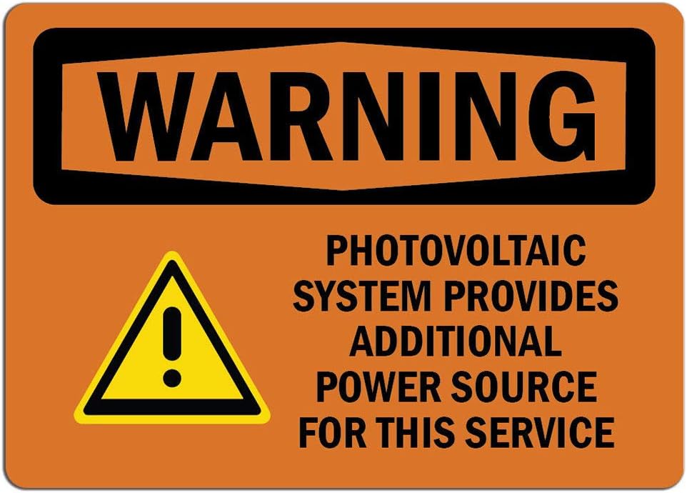 Amazon.com : Warning Sign - Photovoltaic System Provides with Symbol ...