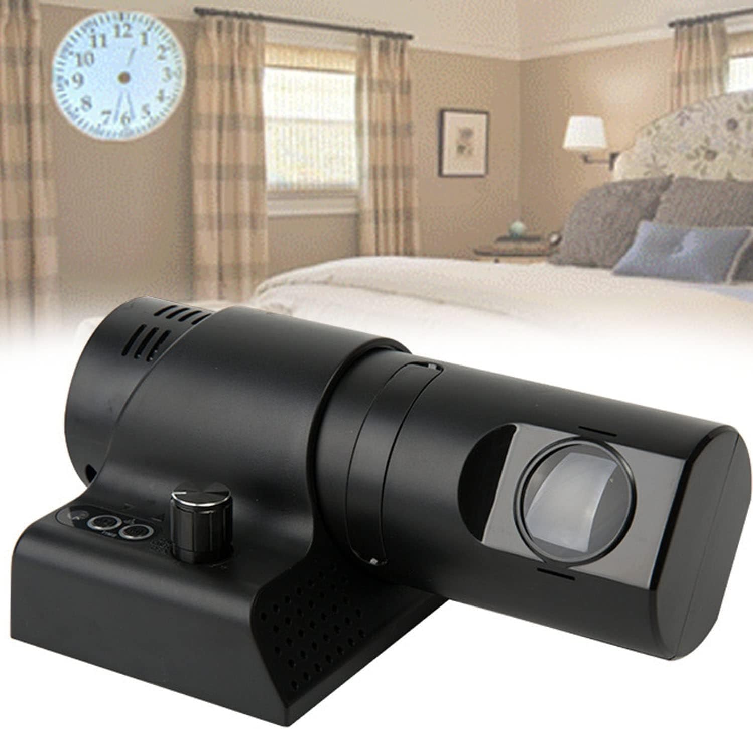 Amazon.com: LED Projection Clock, 180° Adjustable Projection Alarm Clock, Wall Clock with 5 ...