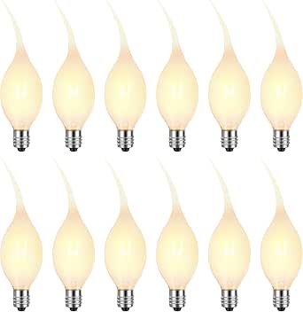 Hompavo Shatter-Resistant Candle Light Bulbs - 7W Silicone Dipped E12 ...