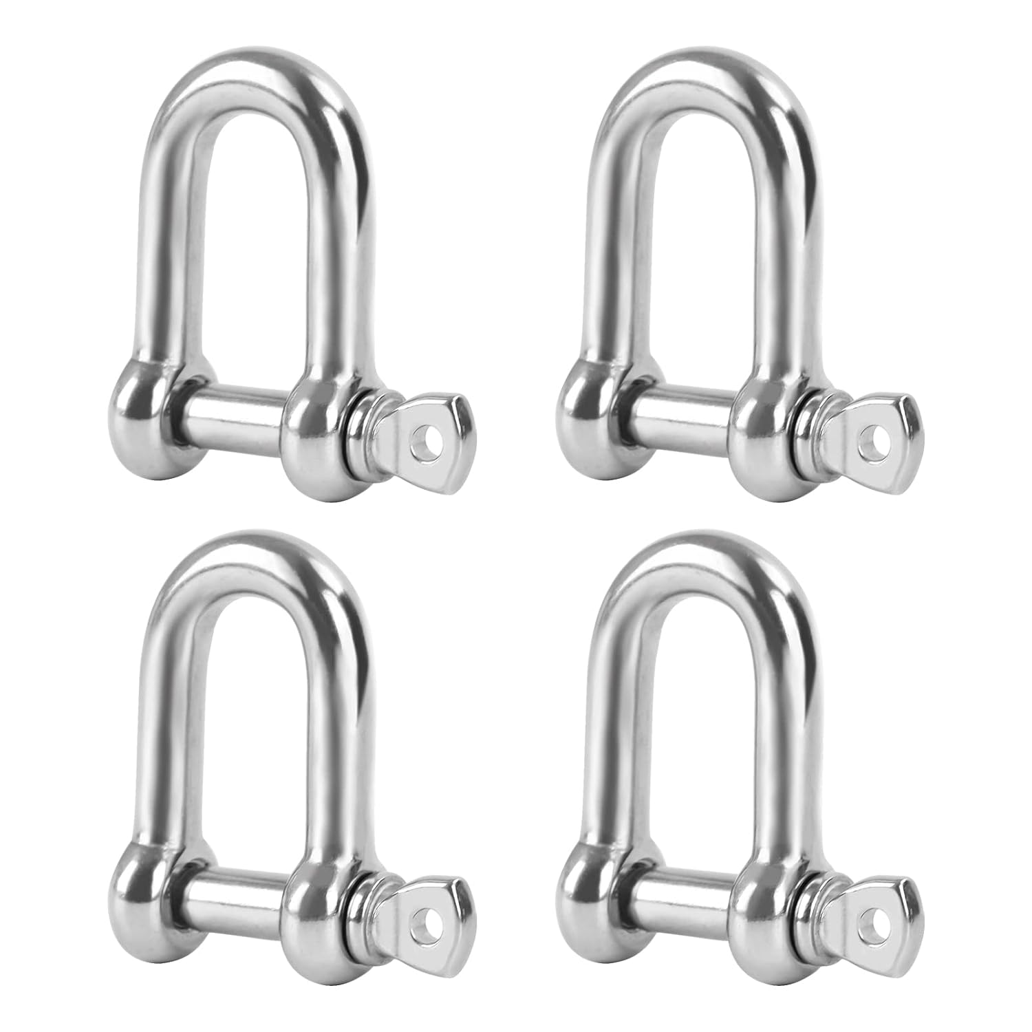 4 Pcs Stainless Steel D Ring Shackle Lock, M8 Heavy Duty D Ring ...