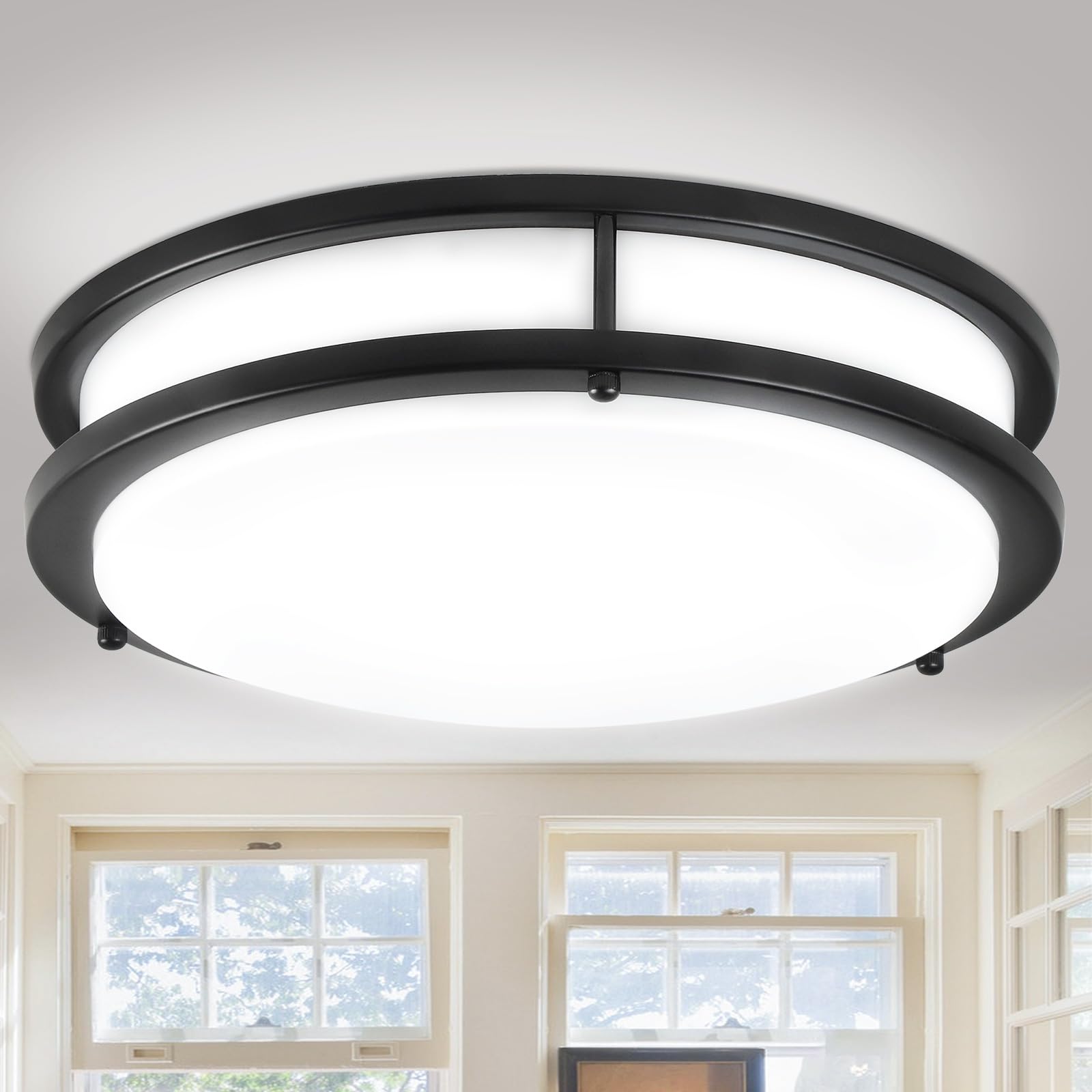 DLLT 13In LED Flush Mount Ceiling Light-32W Dimmable Ceiling Light ...